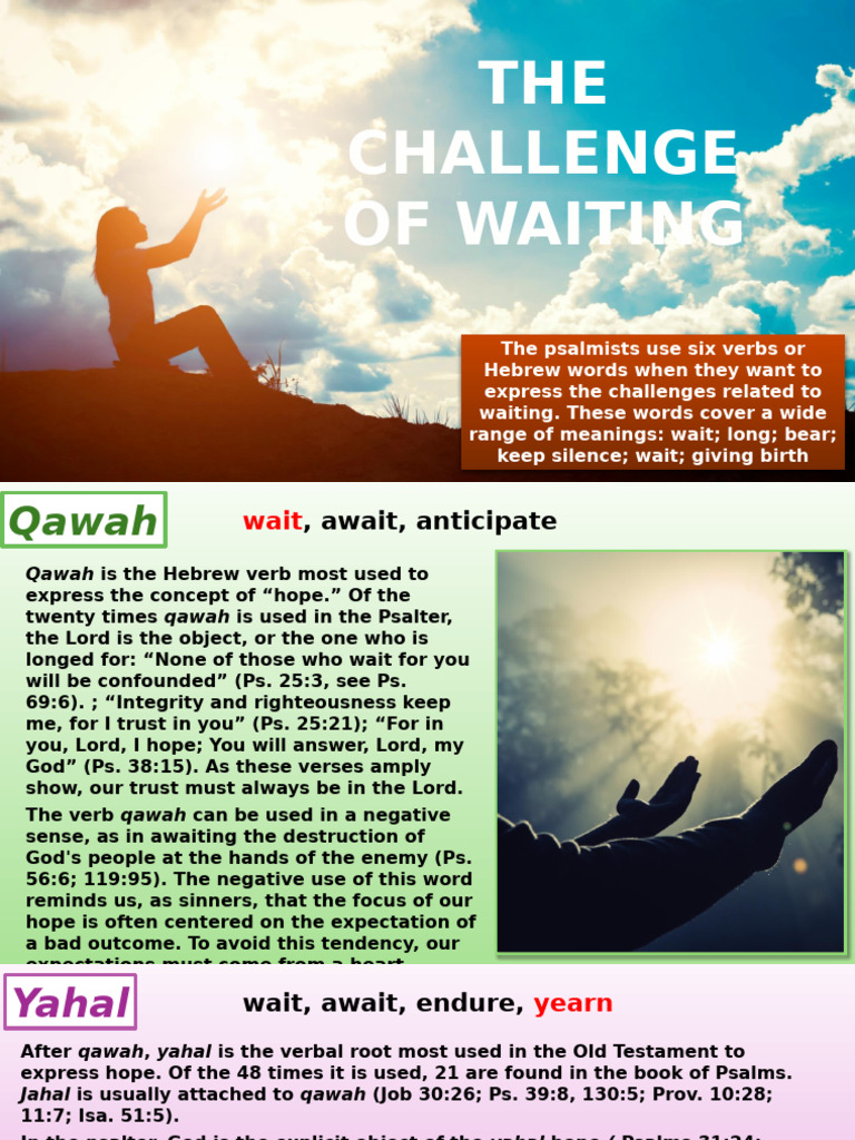13 The Challenge of Waiting | PDF | Psalms | God