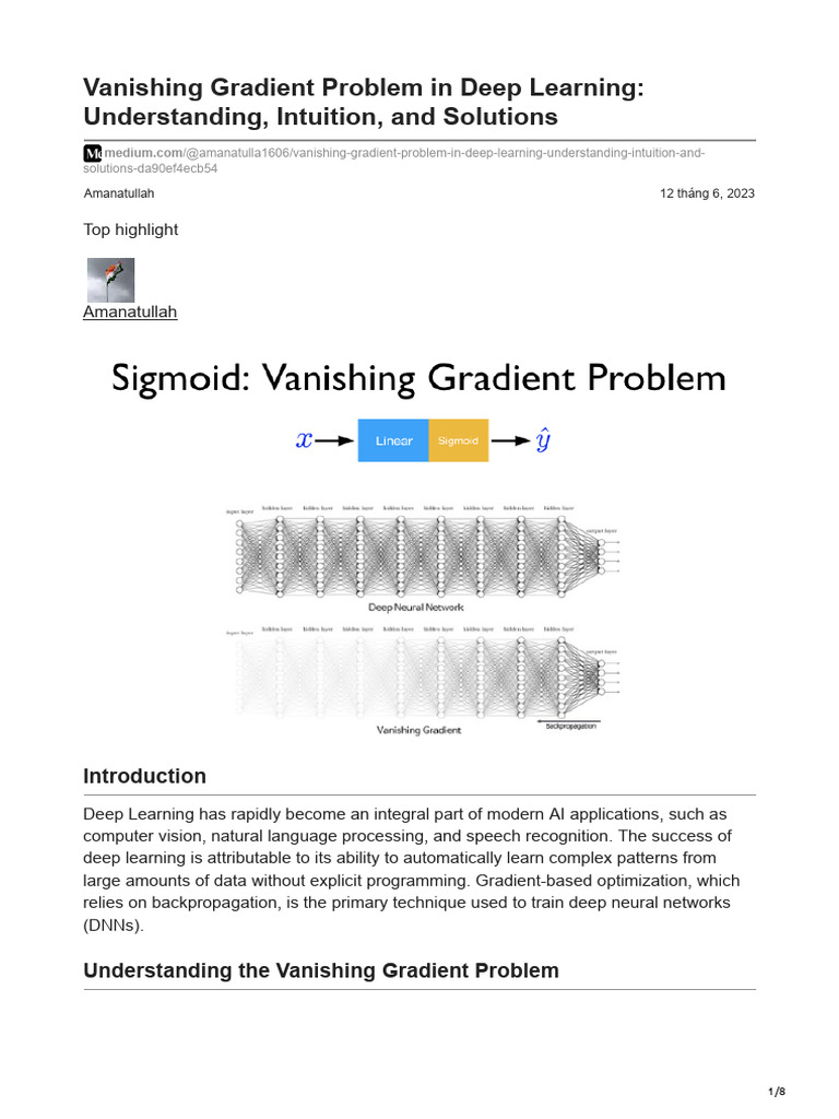 Vanishing Gradient Problem in Deep Learning Understanding Intuition and Solutions | PDF | Deep ...