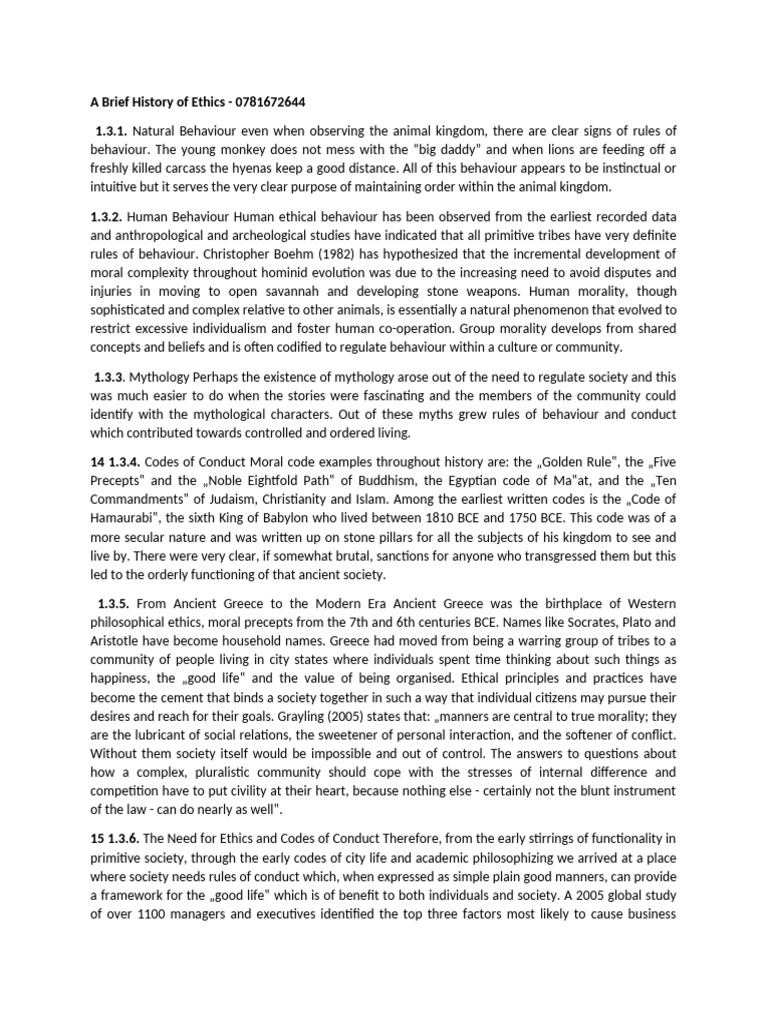 History and Evolution of Ethics | PDF | Morality | Integrity