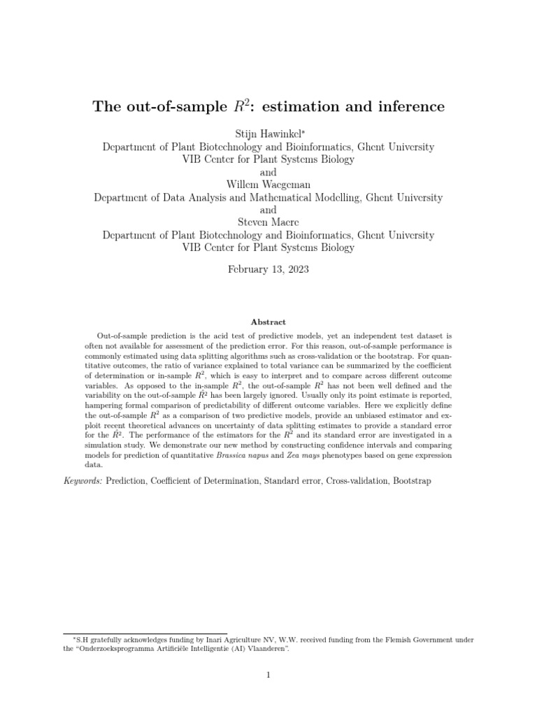 out-of-sample | PDF | Mean Squared Error | Estimator