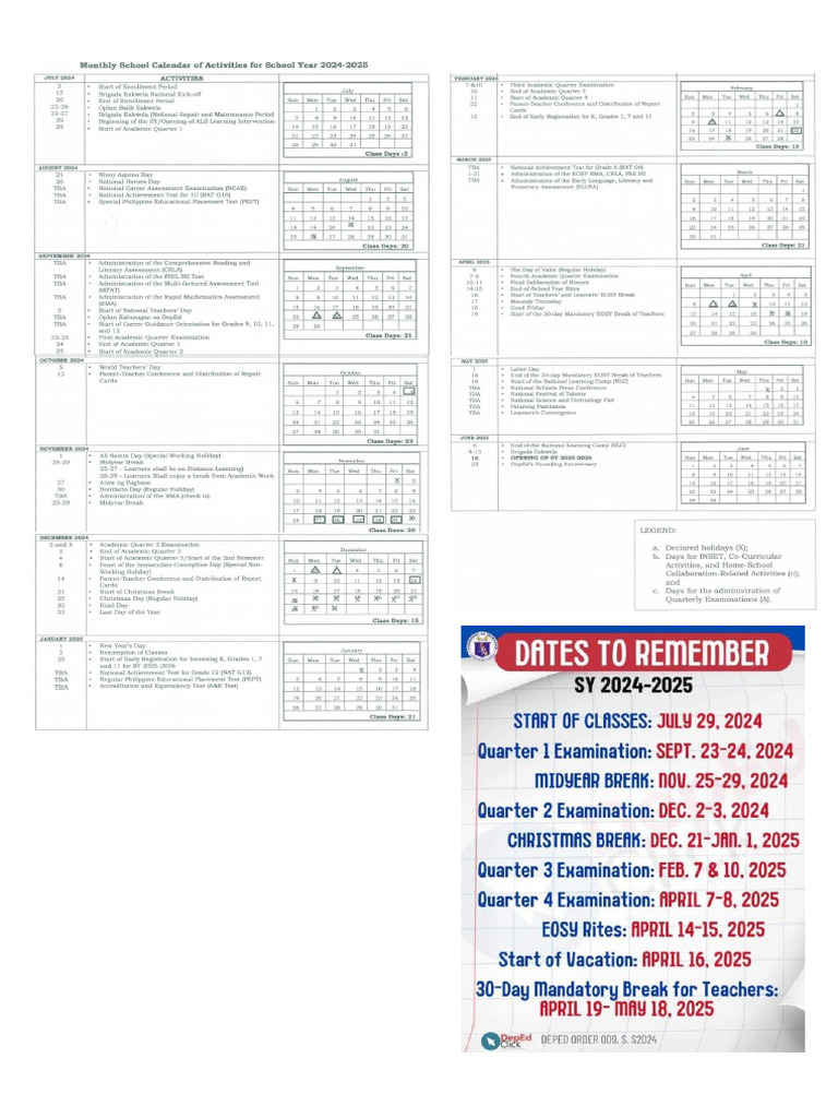 School Calendar 2024 | PDF