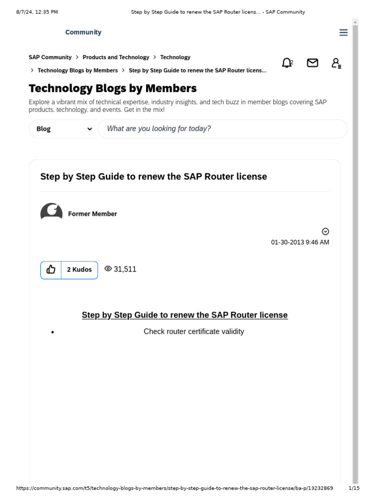 Renew SAP Router License Guide | PDF | Cloud Computing | Artificial ...