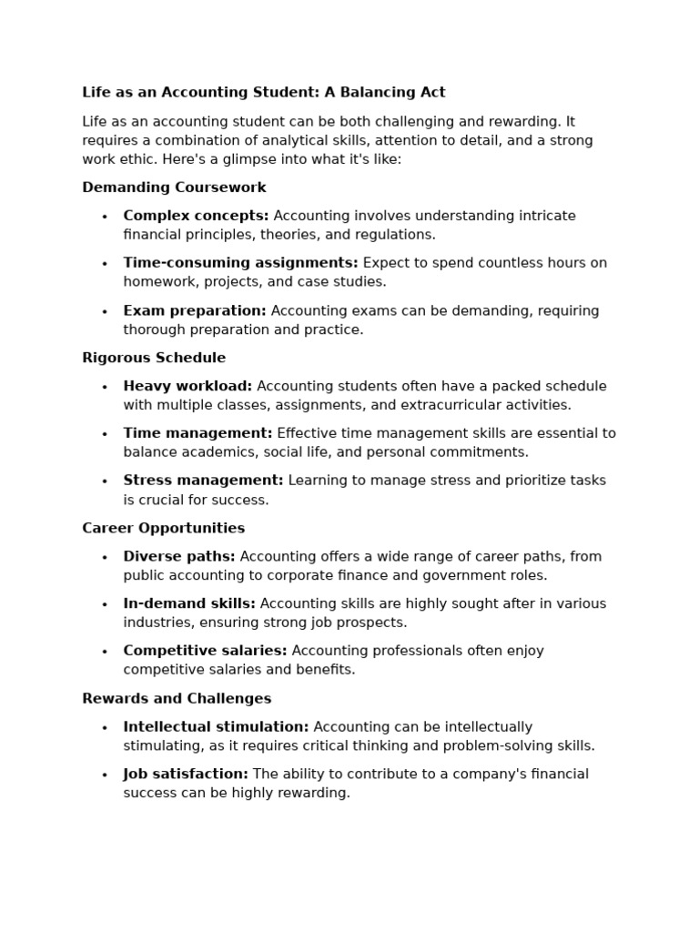 Life As An Accounting Student | PDF
