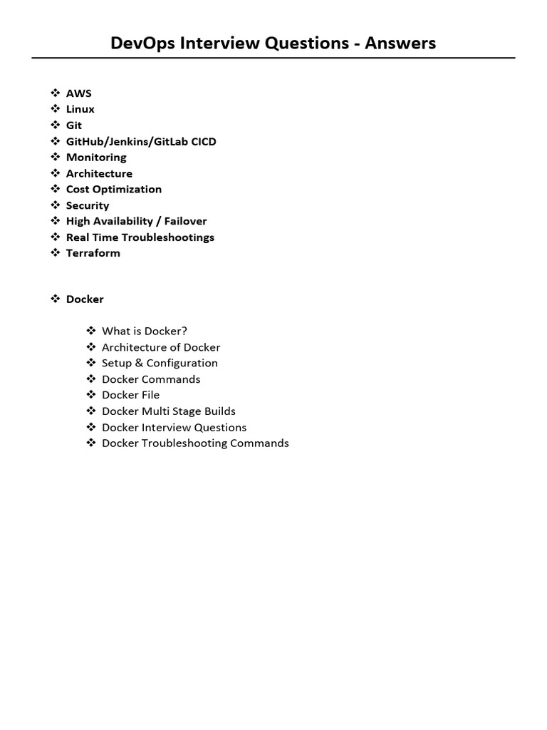 DevOps Interview Questions - Answers | PDF | Computing | Software
