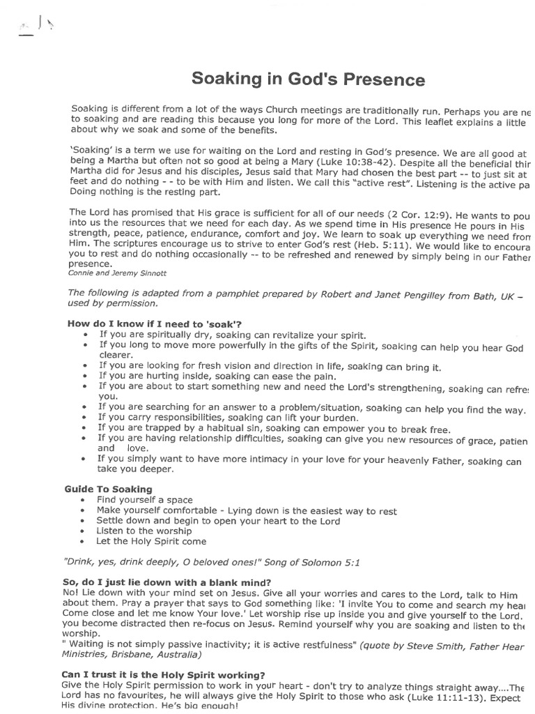Soak in Scriptures | PDF