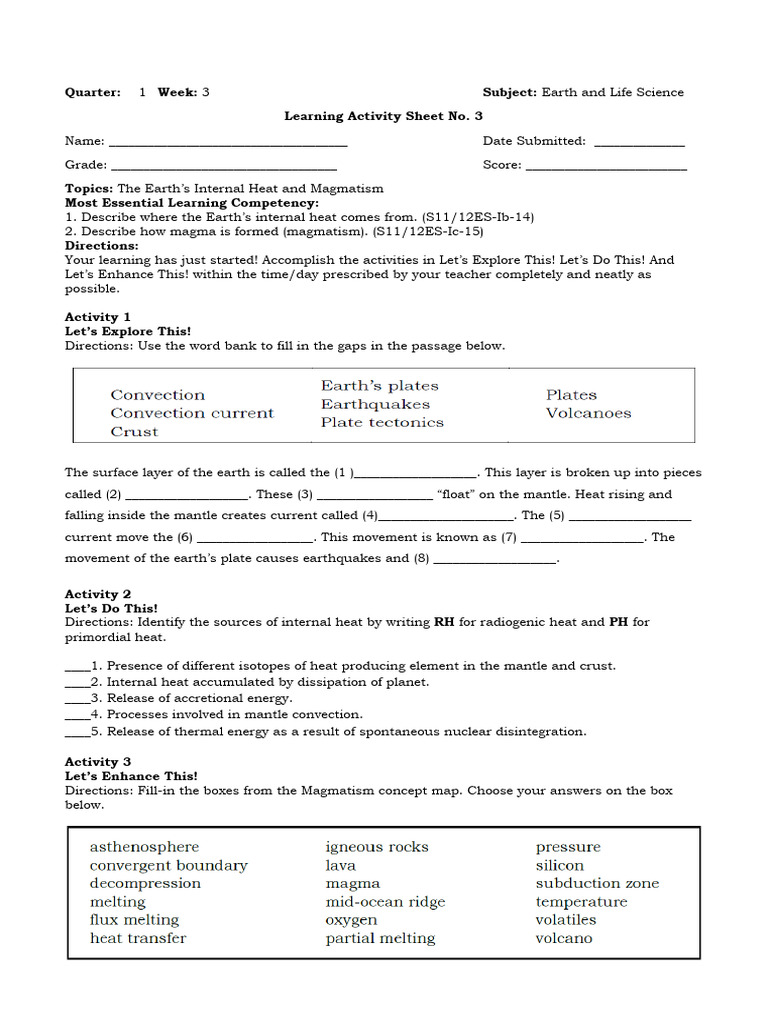 Learning Activity Sheet No. 3 ELS | PDF