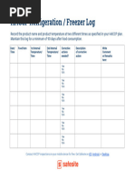 Cooking and Cooling Log Template | PDF