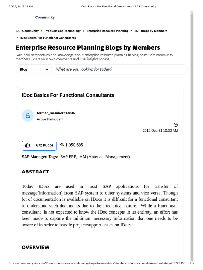 IDoc Basics For Functional Consultants - SAP Community | PDF | Electronic Data Interchange ...
