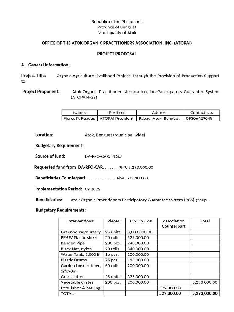 PROJECT PROPOSAL | PDF | Organic Farming | Soil