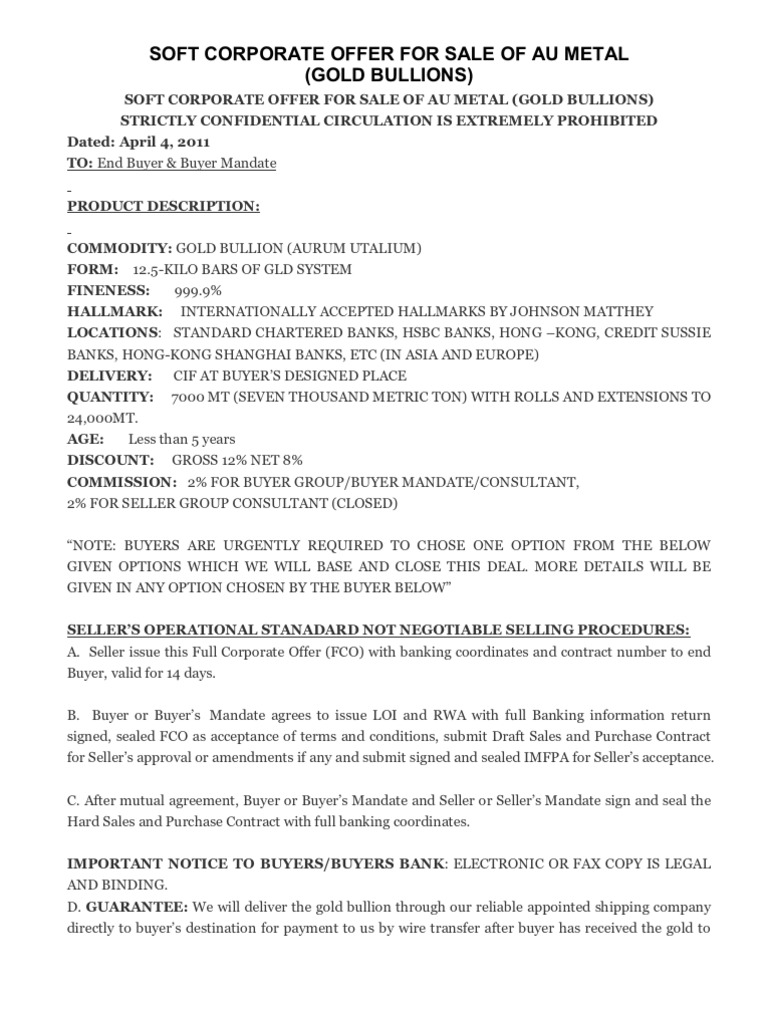 Soft Corporate Offer | Gold As An Investment | Banks