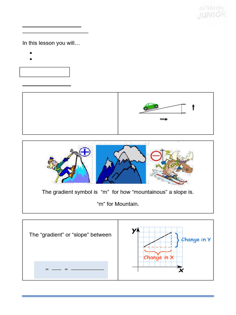 Understanding Gradient in Mathematics | PDF | Slope | Elementary ...