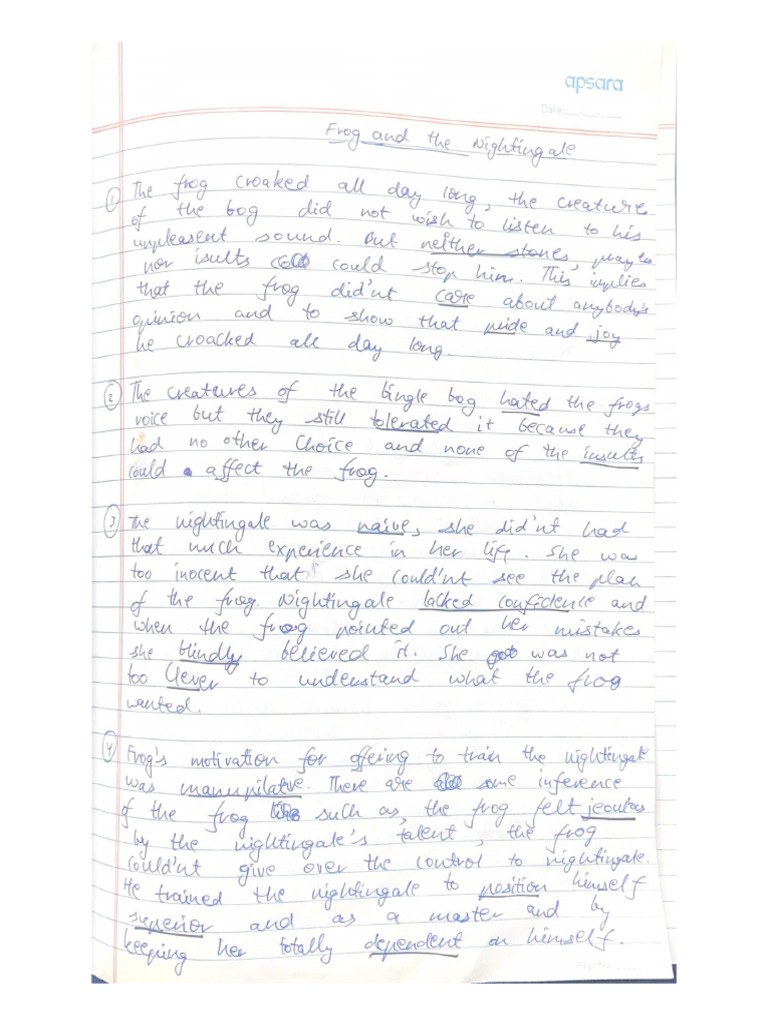 Frog and The Nightingale Assignment | PDF