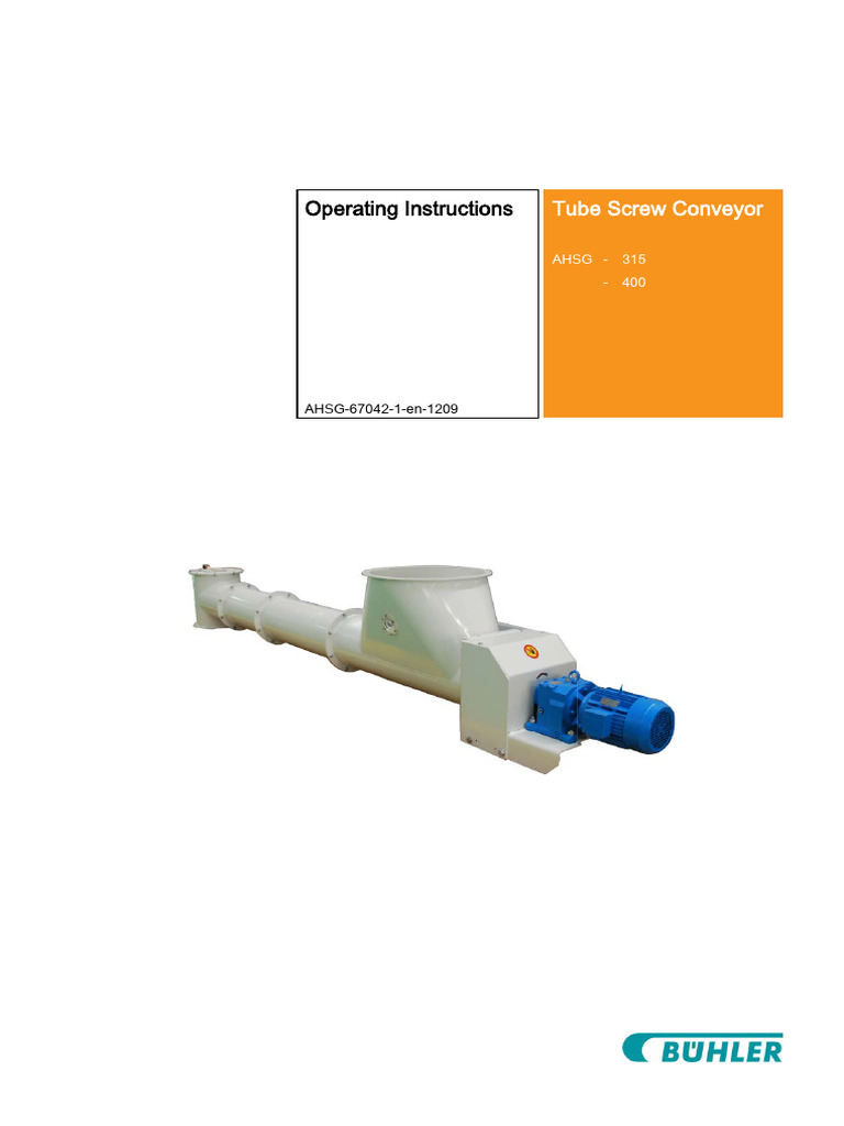 Buhler Screw Conveyor | PDF | Bearing (Mechanical) | Screw