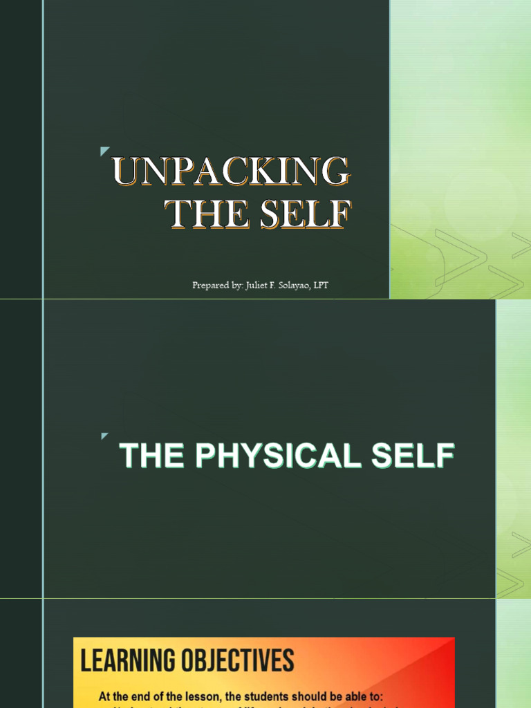 UNPACKING THE SELF Chapter 2 Lesson 1 | PDF