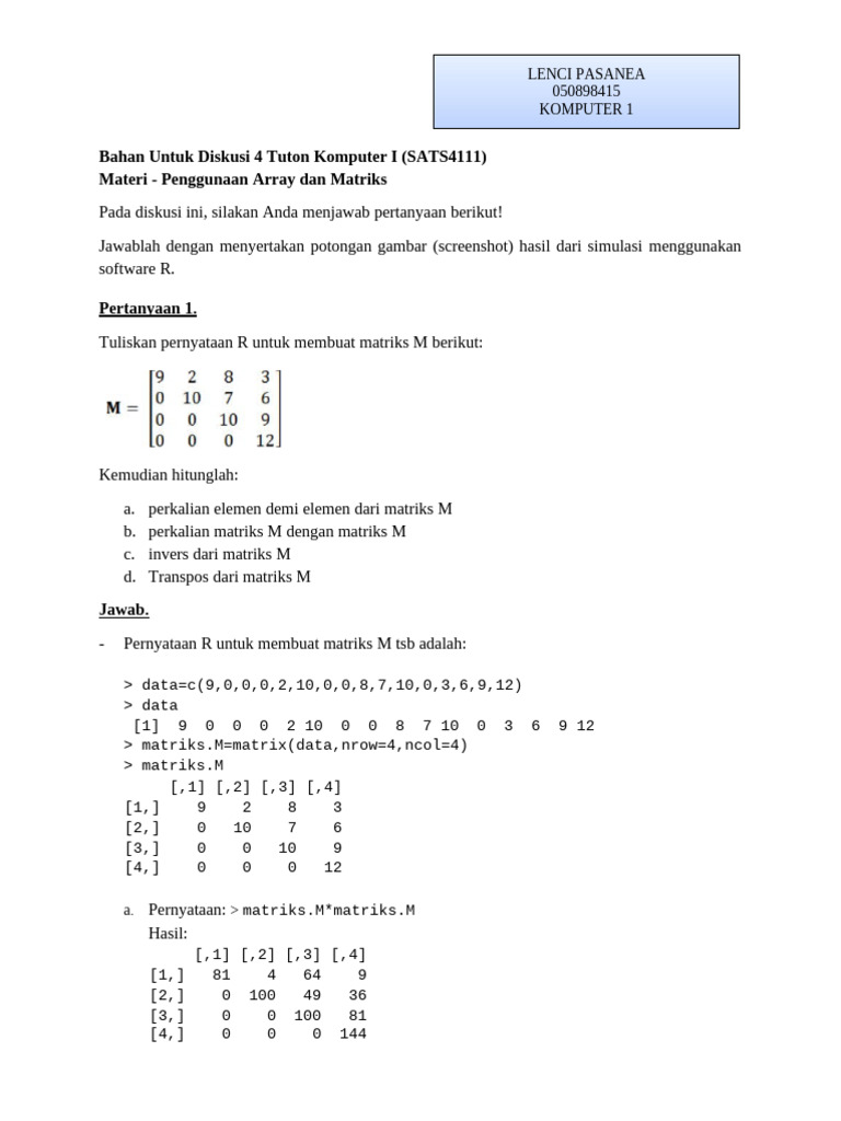 Diskusi 4 Komputer | PDF