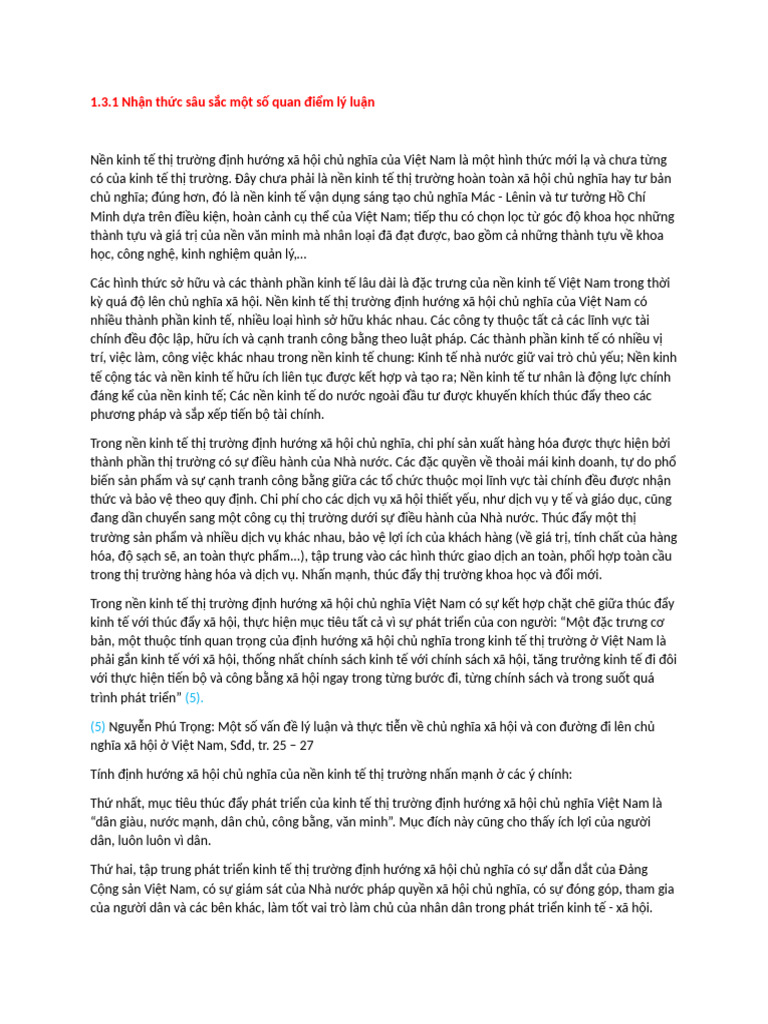 1.3.1 Nhận thức sâu sắc một số quan điểm lý luận | PDF