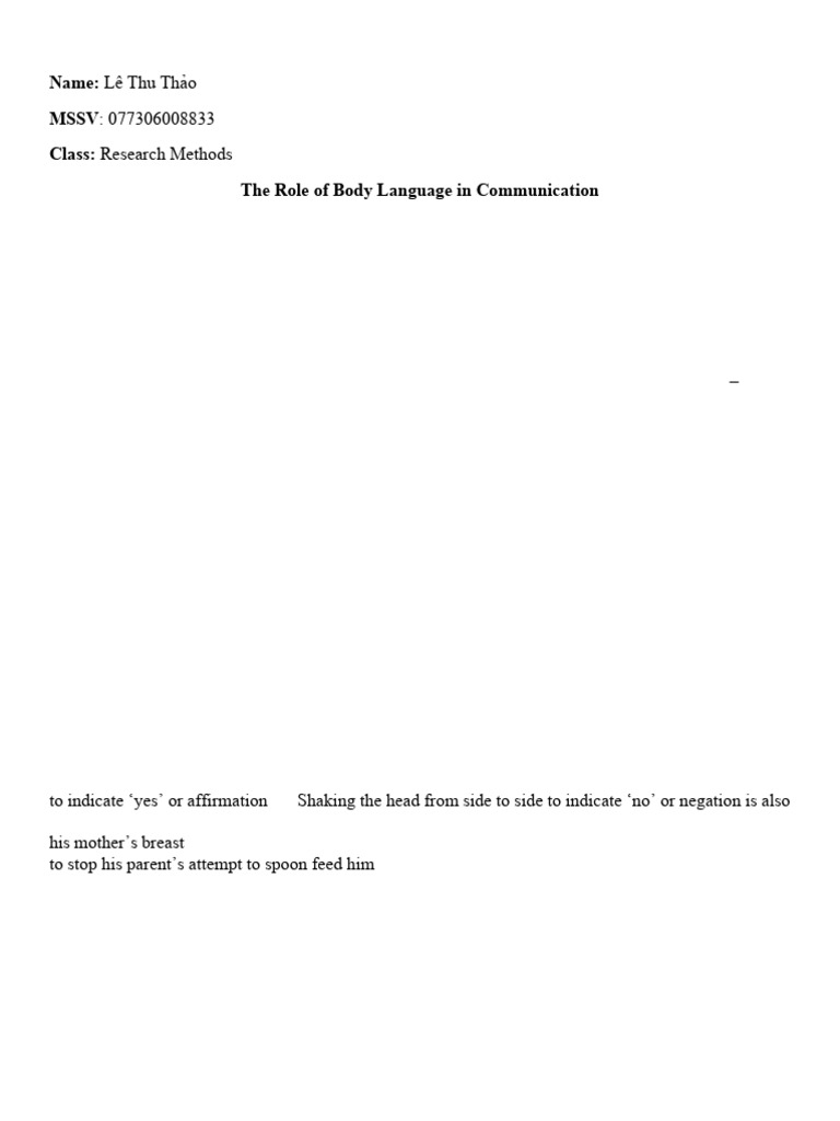 Understanding Body Language in Communication | PDF | Body Language ...