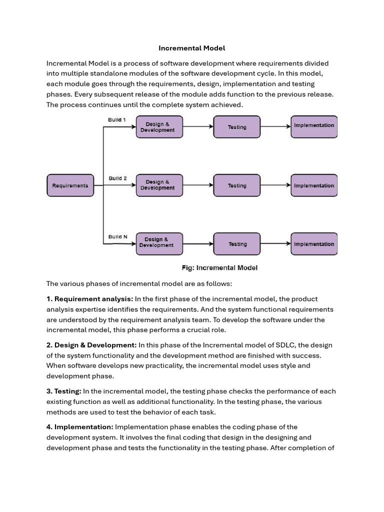 Incremental Model for Developers | PDF