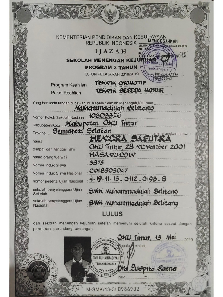 PDF Scanner Ijasah Dera | PDF