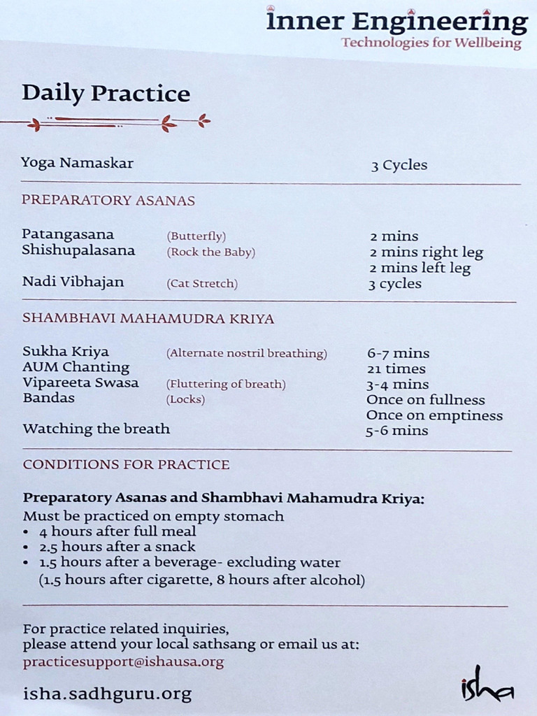 Isha Shambhavi Mahamudra Steps PDF | PDF