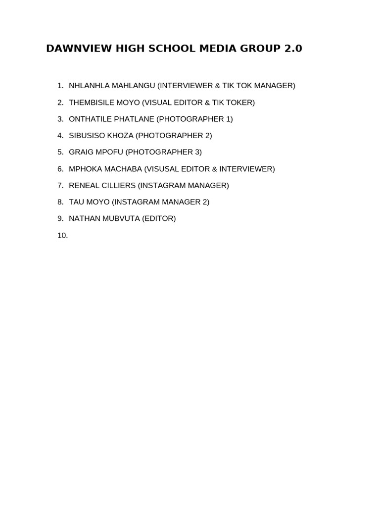 Dawnview High School Media Group 2 | PDF | Social Science