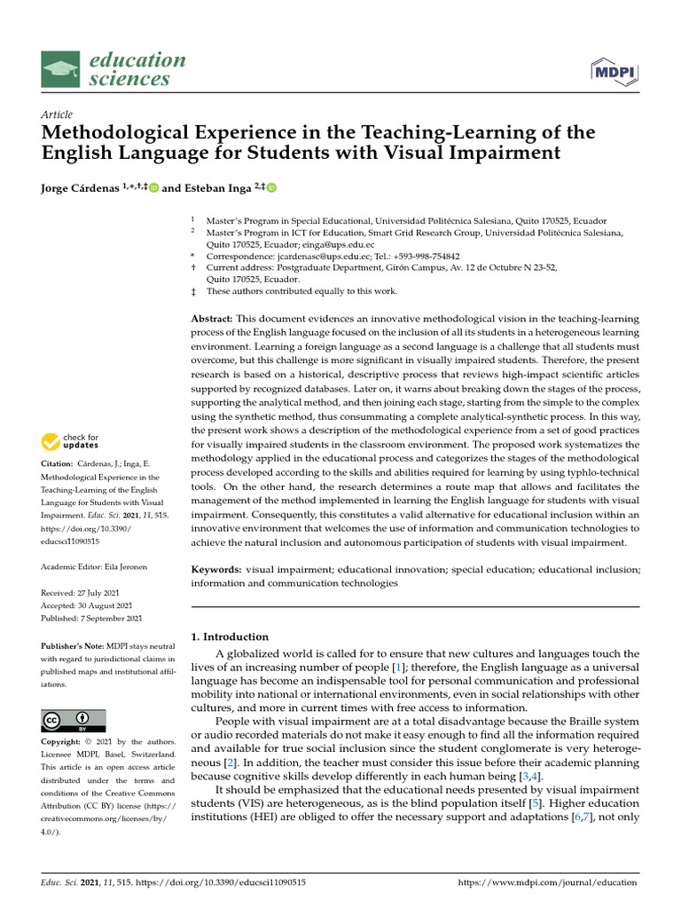 Paper 2 Methodological Experience in The Teaching-Learning of The | PDF | Educational Technology ...