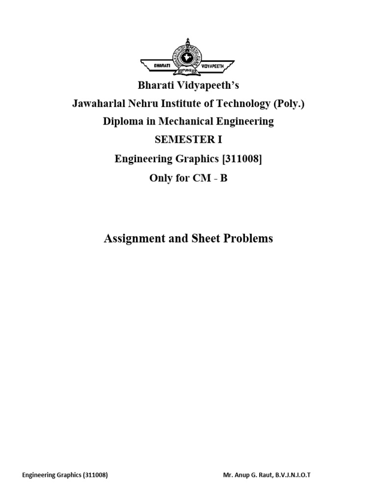 FYCM B EGP (311008) Final Sheets & Assignment Problems - 025801 | PDF | Computer Aided Design ...