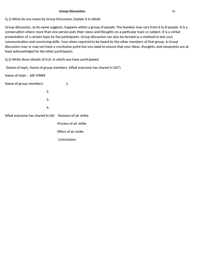 1 Group Discussio-WPS Office | PDF | Career & Growth | Art