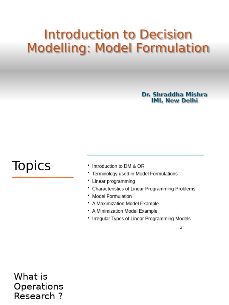 1 PPT L1&L2 | PDF | Linear Programming | Mathematical Optimization
