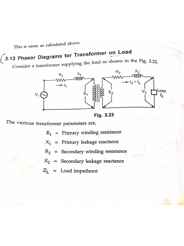 Phasor Diagram and Efficiency of Transformer | PDF