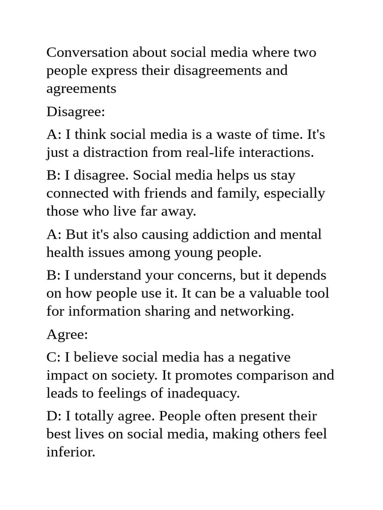 Conversation About Social Media Where Two People Express Their ...