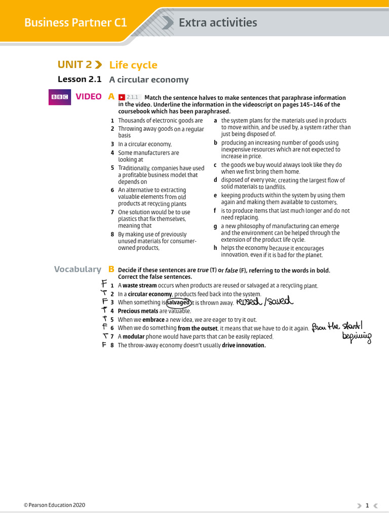 Extra Activities Unit 2 | PDF | Recycling | Life Cycle Assessment