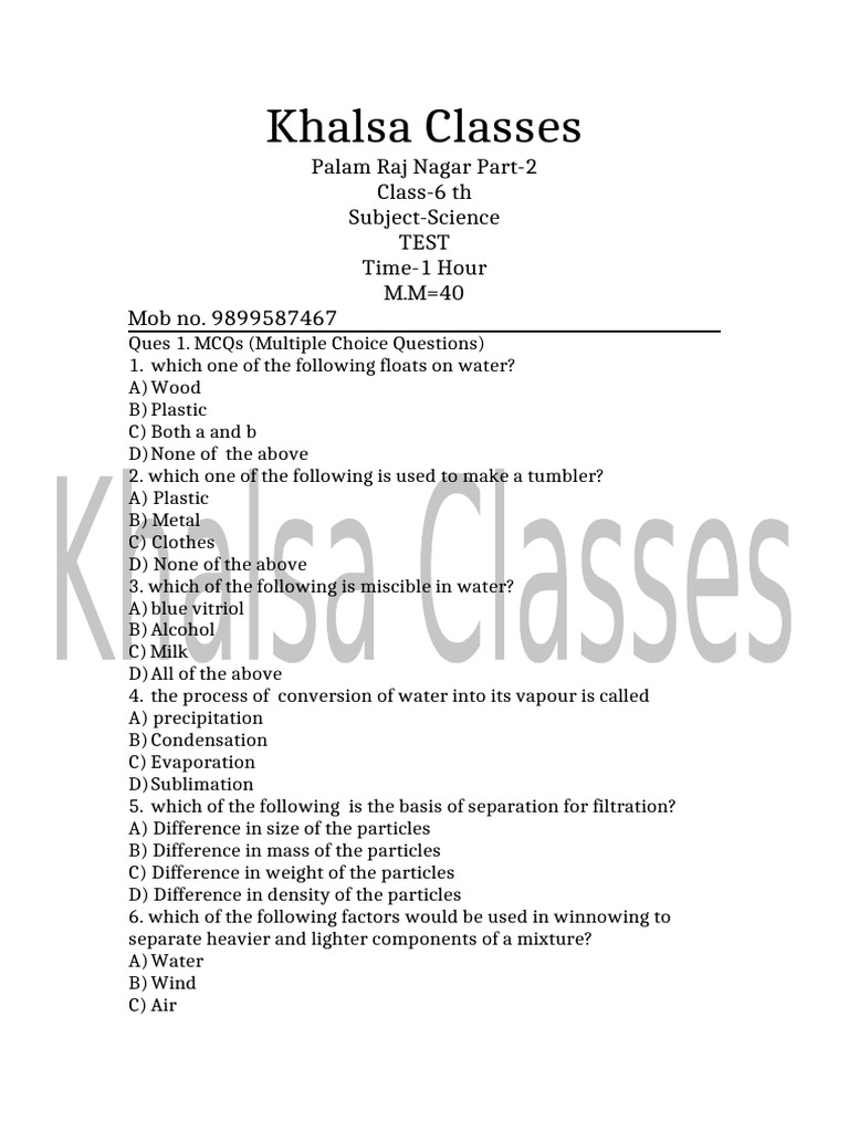 Class 7th | PDF