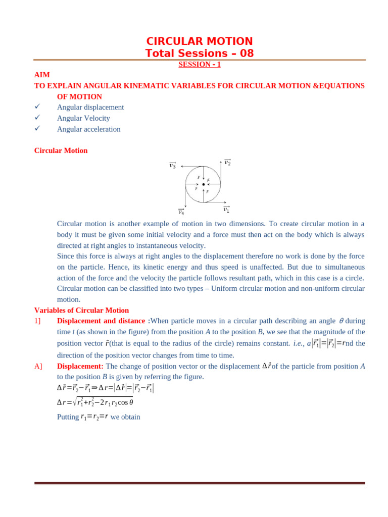 Circular Motion: Concepts & Exercises | PDF | Acceleration | Force