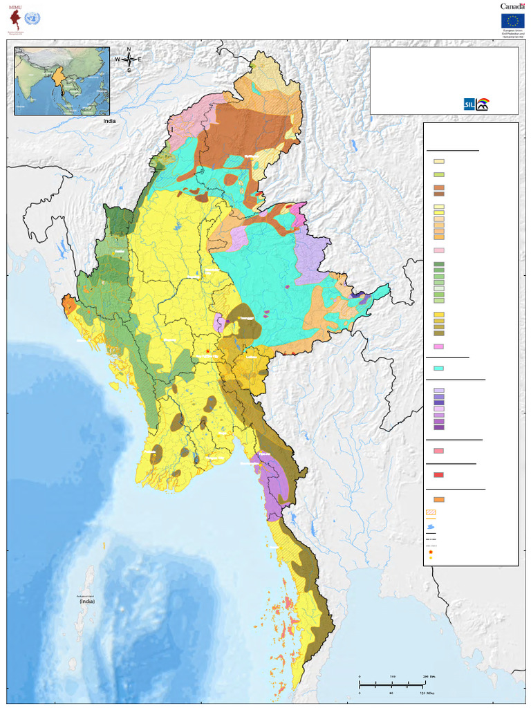 Ethnologue Map Main Spoken Languages of Myanmar MIMU1300v03 07jan2019 A1 | PDF | Language ...