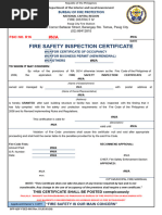 Fire Safety Inspection Certificate Final | PDF | Fire Safety | Common Law