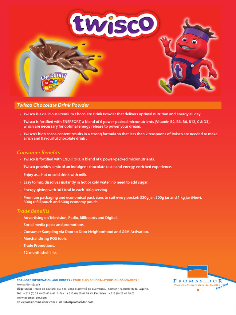 Twisco Fact Sheet Algeria 2022 Ref 18750 | PDF | Chocolate | Drink