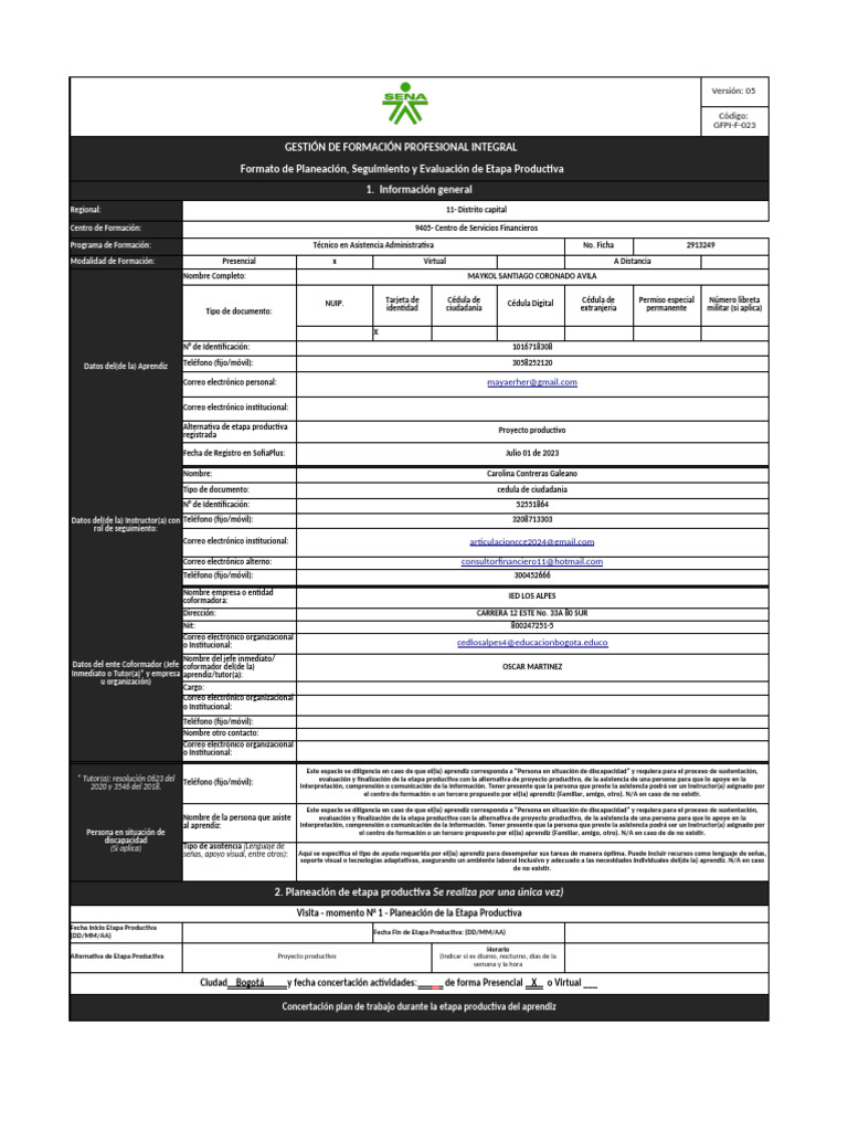 GFPI-F-023V5FormatoPlaneacionSeguimientoyEvaluacionEtapaProductiva-V5 ...