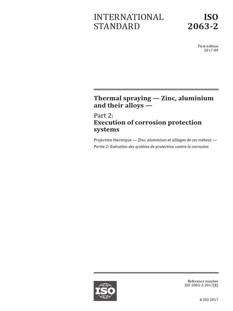 ISO 2063-2, ENG, Ed 1, 2017 | PDF | Corrosion | International ...