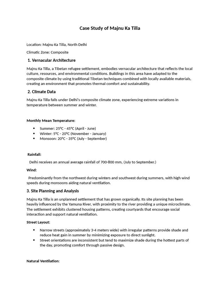 Case Study of Majnu Ka Tilla | PDF | Building Insulation | Window