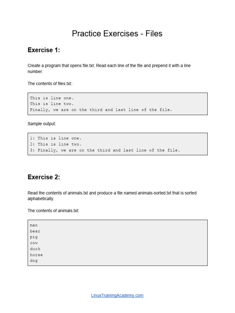 PracticeExercises Files | PDF
