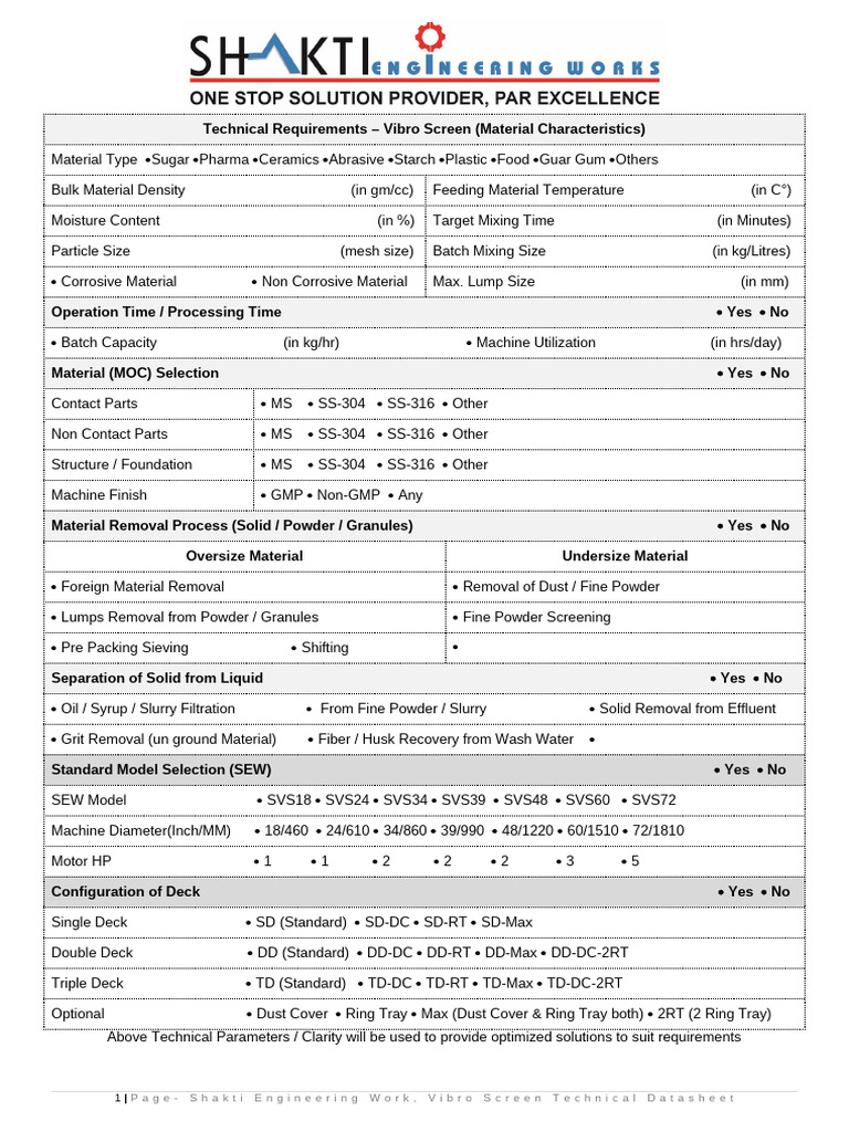 Gyro Screen (Vibro Screen) | PDF | Materials | Industrial Processes
