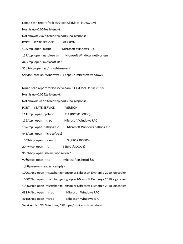 Nmap Scan Results for Windows Servers | PDF | Active Directory ...