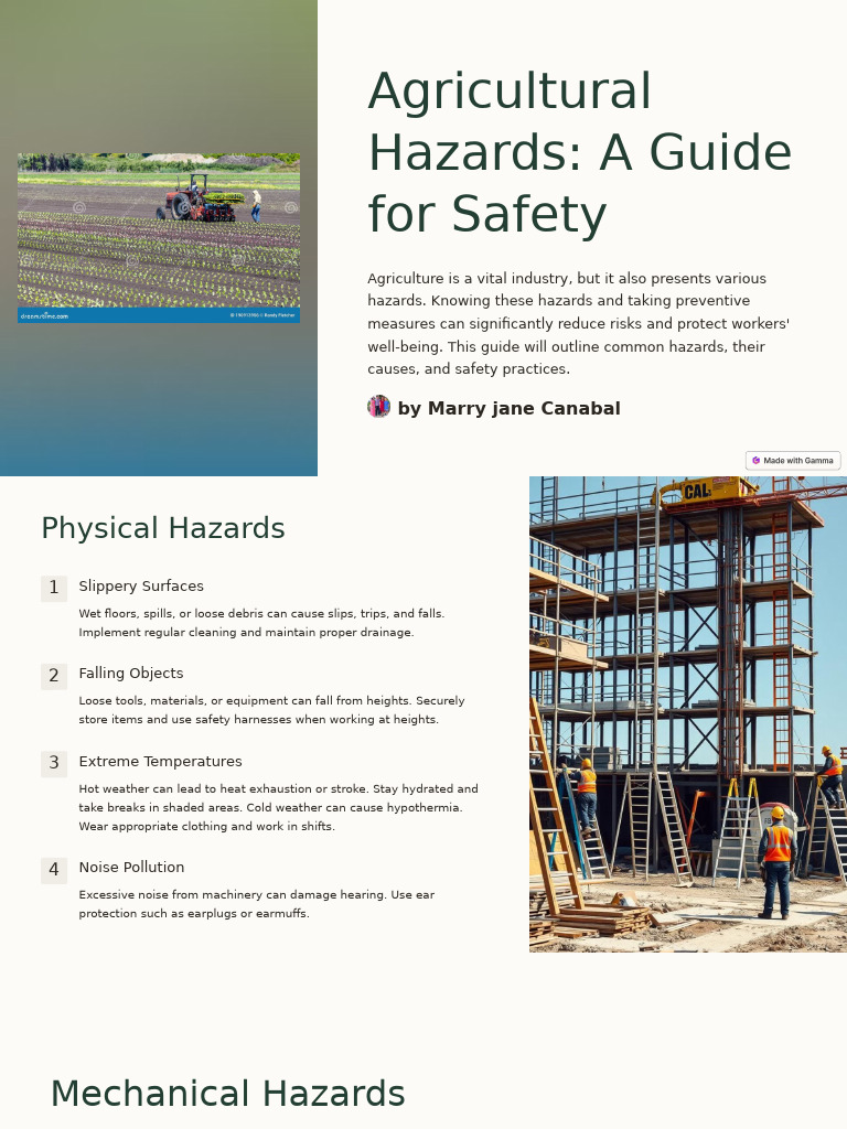 Agricultural-Hazards-A-Guide-for-Safety | PDF | Personal Protective Equipment | Hazards