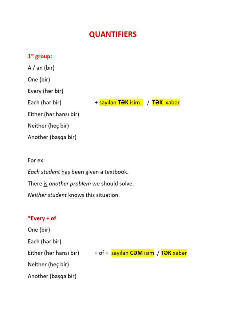 Quantifiers grammar | PDF | Syntax | Linguistics