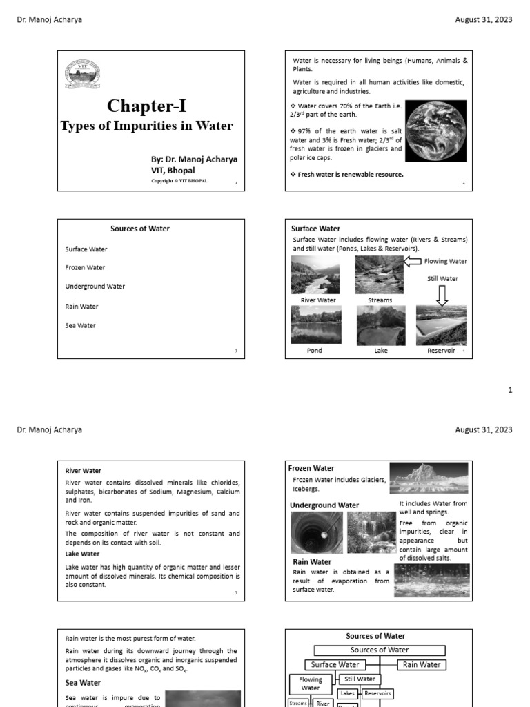 Types of Water Impurities Explained | PDF | Water | Fresh Water