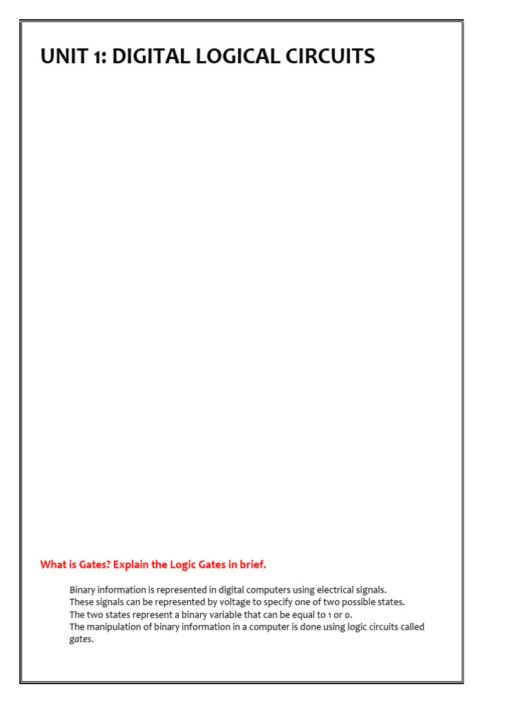 CSO OE UNIT - 1 (1) (1) | PDF | Logic Gate | Mathematics