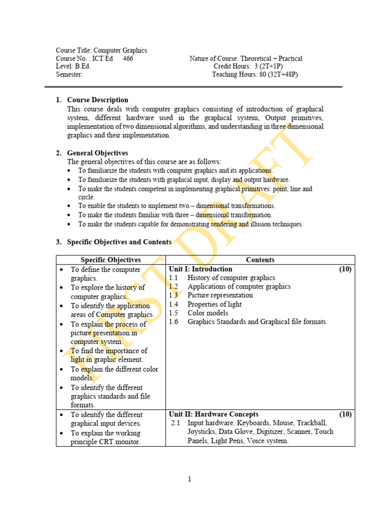 ICT Ed 466 Computer Graphics | PDF | Computer Graphics | 3 D Computer ...