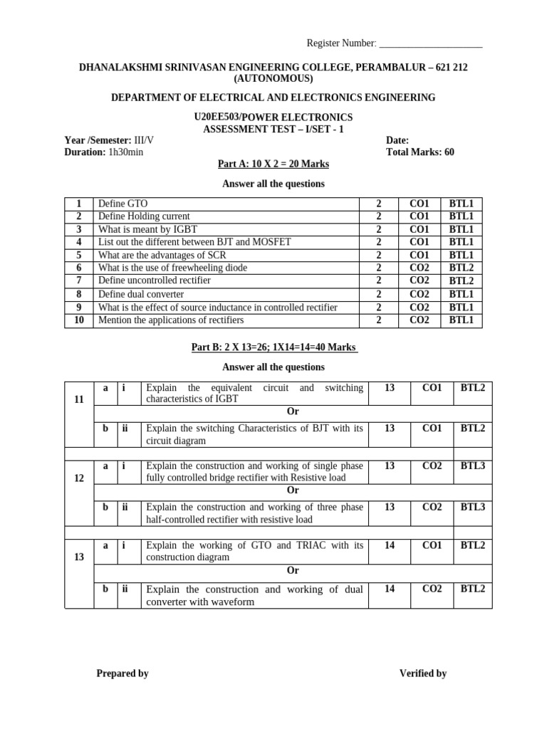 Power Electronics - IAT 1 SET2 | PDF | Rectifier | Power Electronics