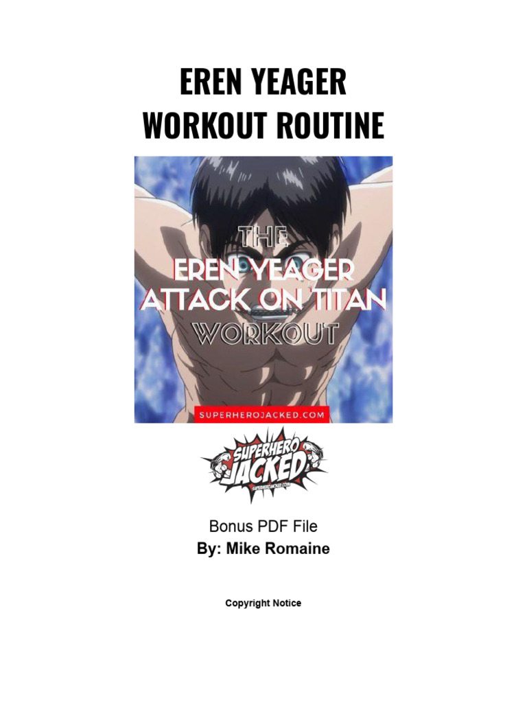 Eren Yeager Workout PDF 1 | PDF | Kettlebell | Weight Training